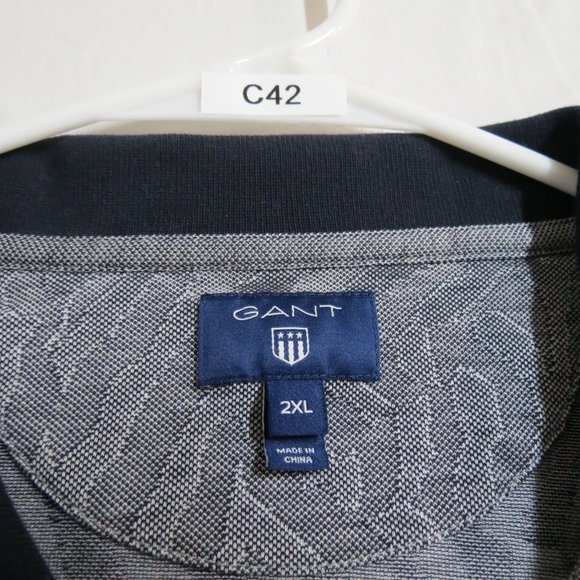 Gant | Shirts | 2xl Navy Blue Gant Slim Fit Mens Cotton C42 Polo | Poshmark